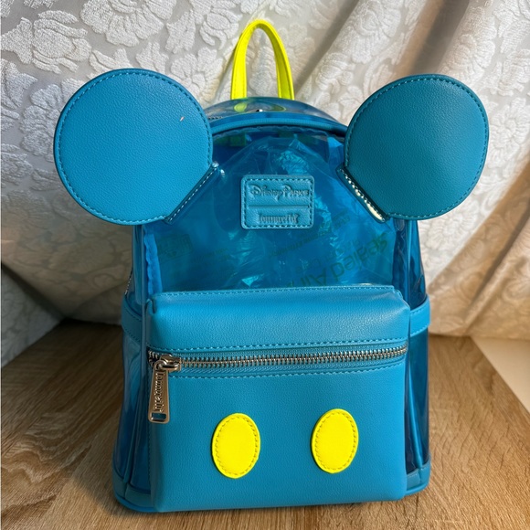 Loungefly | Bags | World Disney Neon Clear Blue Loungefly | Poshmark